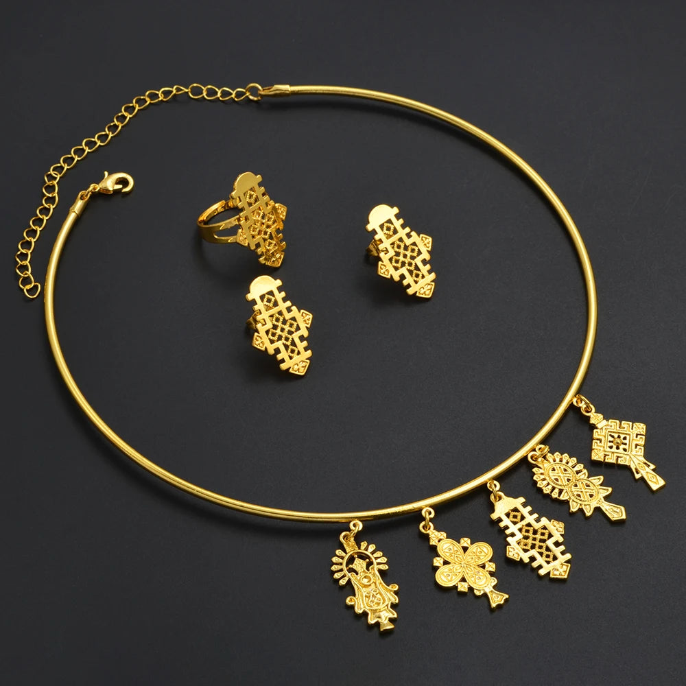 HABESHA AXUM JEWELRY SET WITH BRACELET – Lucy’s Habesha Shop